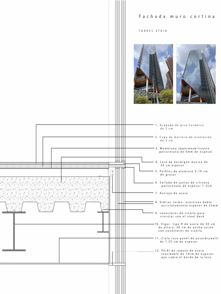 CORTE Detalle Constructivo Muro Cortina | PDF