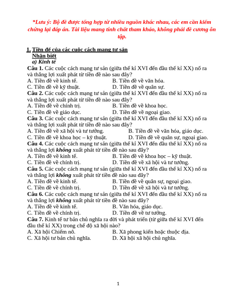 BỘ CÂU HỎI TRẮC NGHIỆM K11, B1-2 (MẪU 2) | PDF