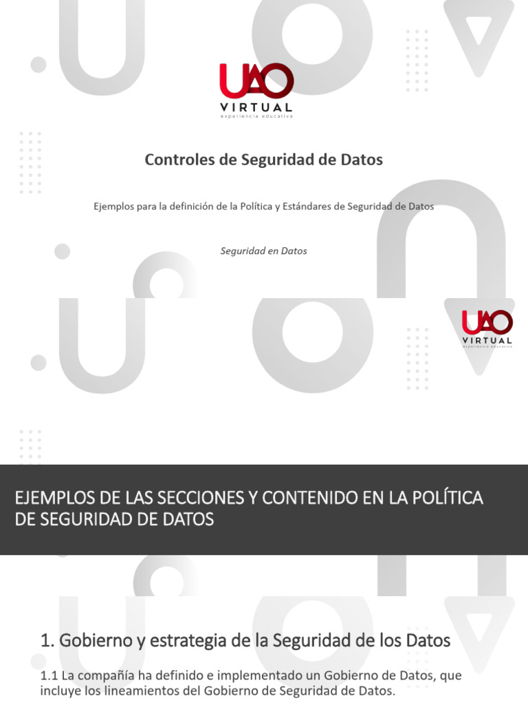 Mขdulo 3 - Ejemplos Para La Definiciขn de La Polกtica y Est Ndares de Seguridad de Datos | PDF ...