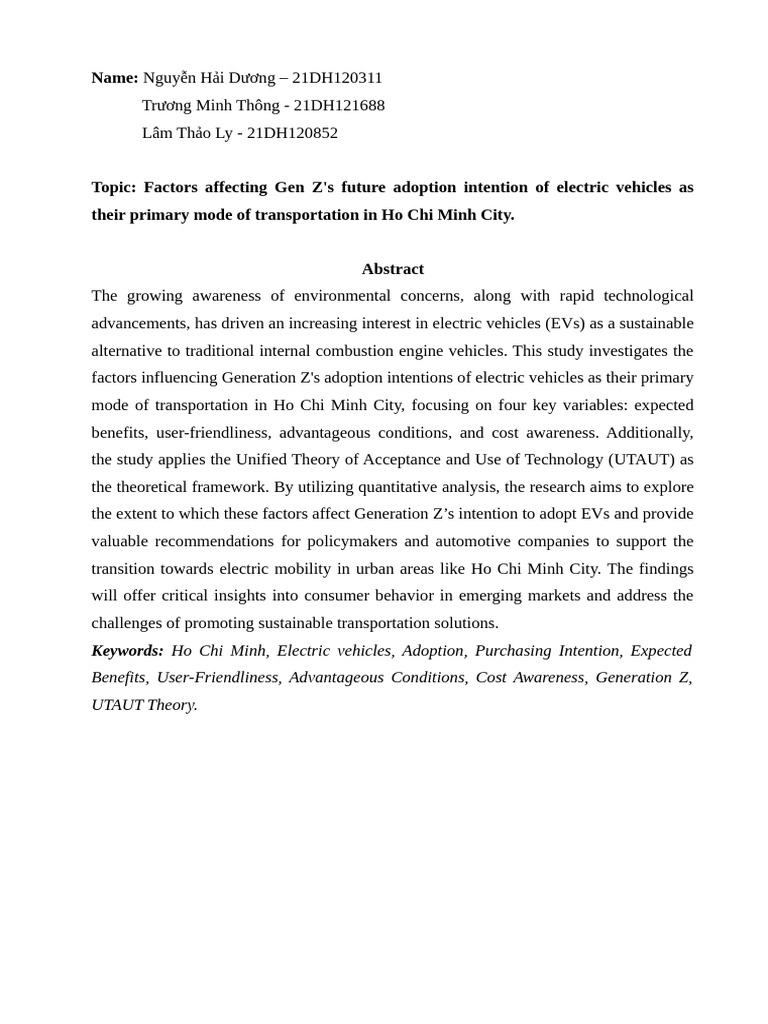 Introduction Pdf Multicollinearity Electric Vehicle
