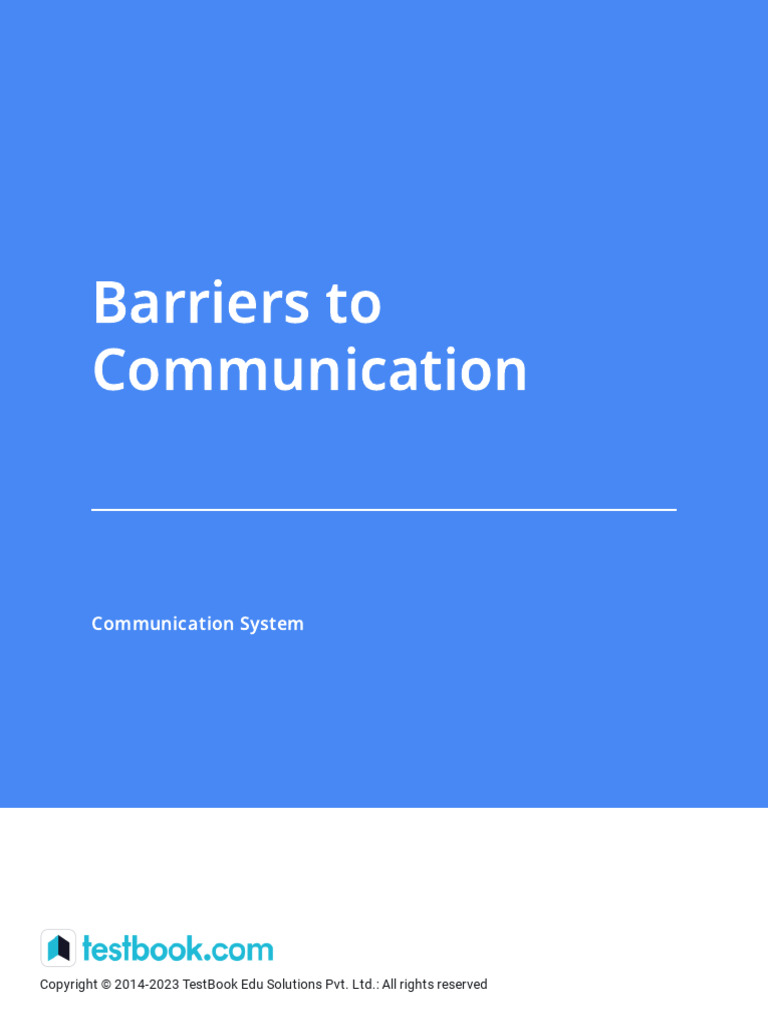 Barriers To Communication | PDF | Communication | Nonverbal Communication