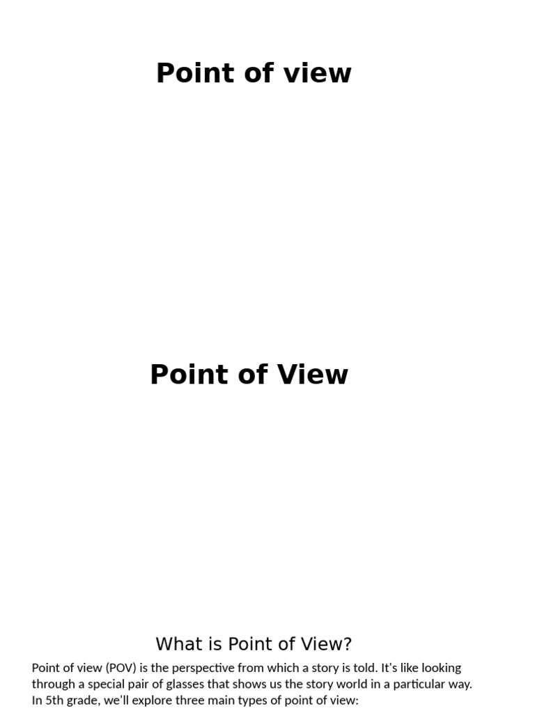Understanding Point of View in Stories | PDF | Narration