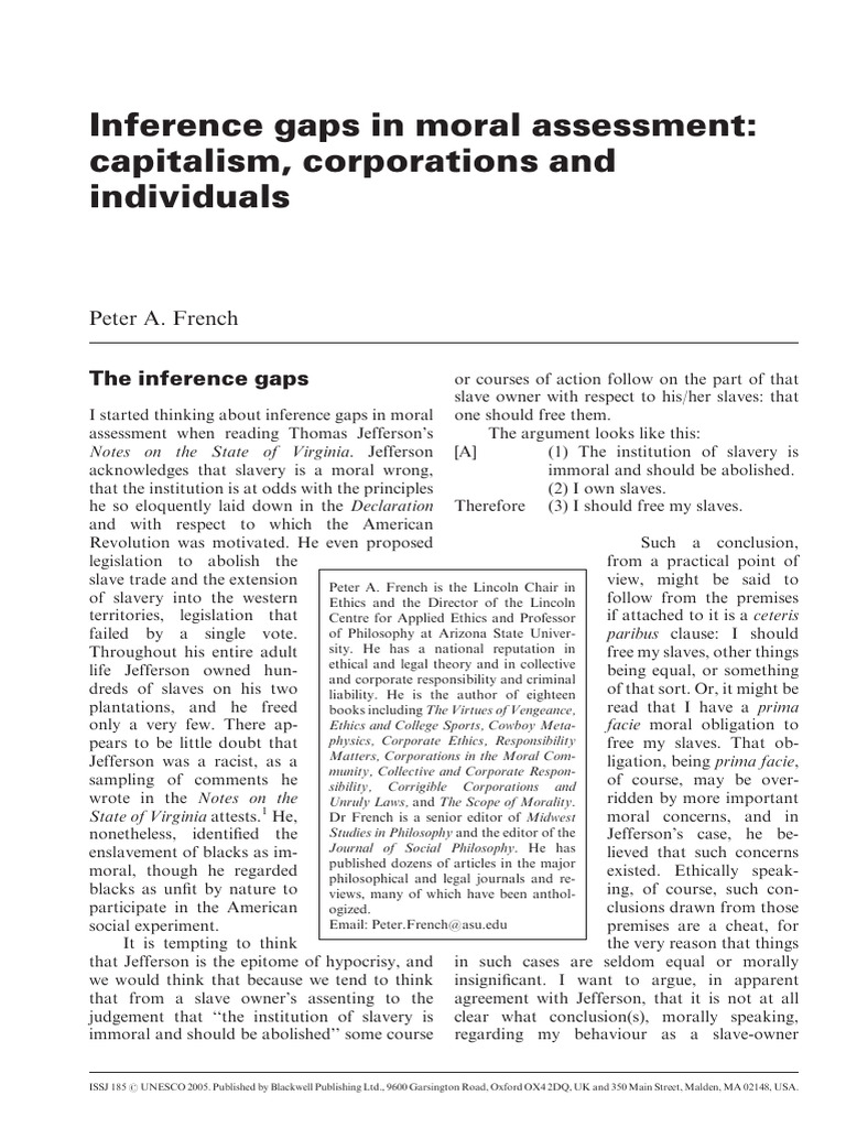 Inference Gaps in Moral Assessment | PDF | Intention | John Rawls