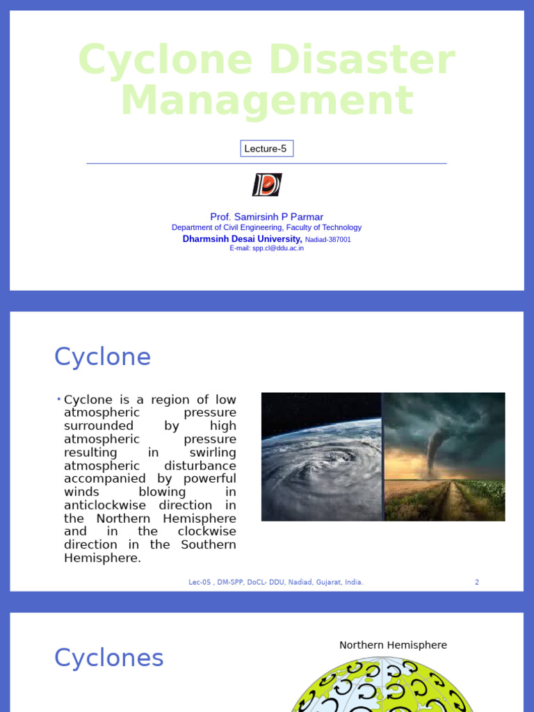 Lec-05 Cyclone Disaster Management | PDF | Tropical Cyclones | Wound