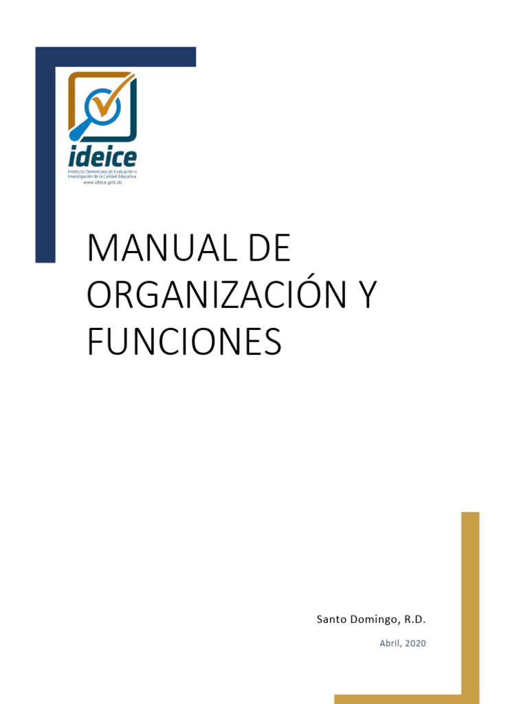 Manual de Organización y Funciones | PDF | Planificación | Gestión de recursos humanos