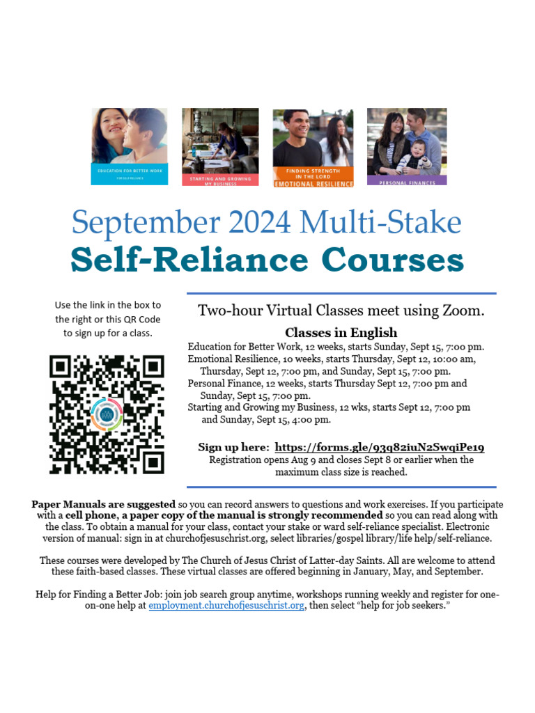 Self-Reliance Course Registration 2024 | PDF