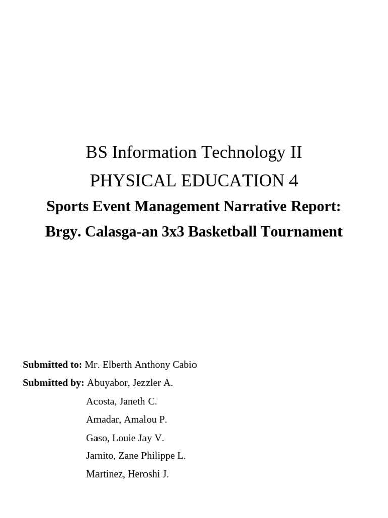 Pe Narrative Report For Finals | PDF