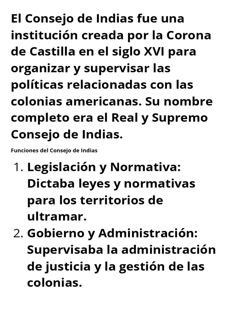 Funciones Del Consejo de Indias | PDF