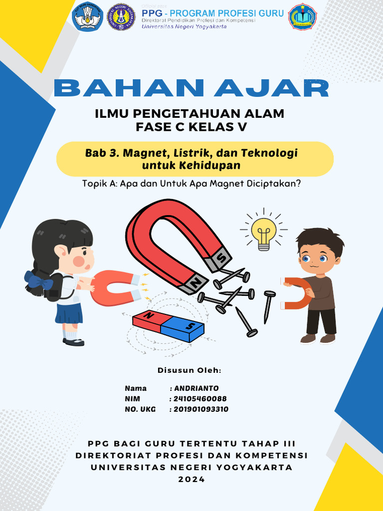 Mengenal Magnet Poster Pendidikan IPAS Biru Merah Kotak Bergaris ...