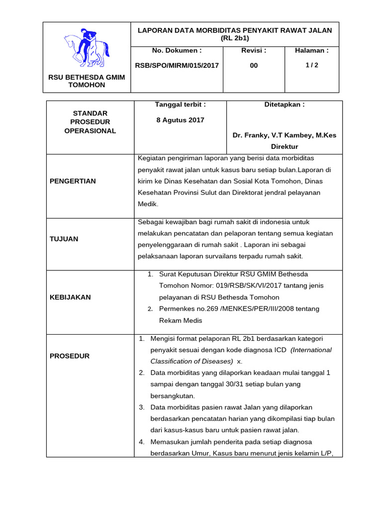 SPO LAPORAN DATA MORBIDITAS PENYAKIT RAWAT JALAN (RL 2b1) | PDF | Pengembangan Diri