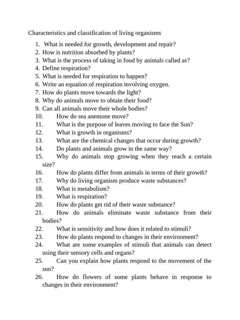 Chapter 1 Ques Biology Igcse 9th STD Unit 1 | PDF | Science & Mathematics