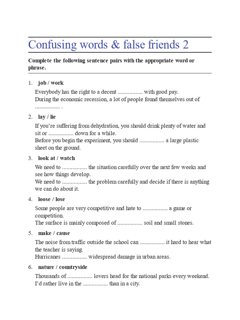 Vocab Confuse Words 2 | PDF