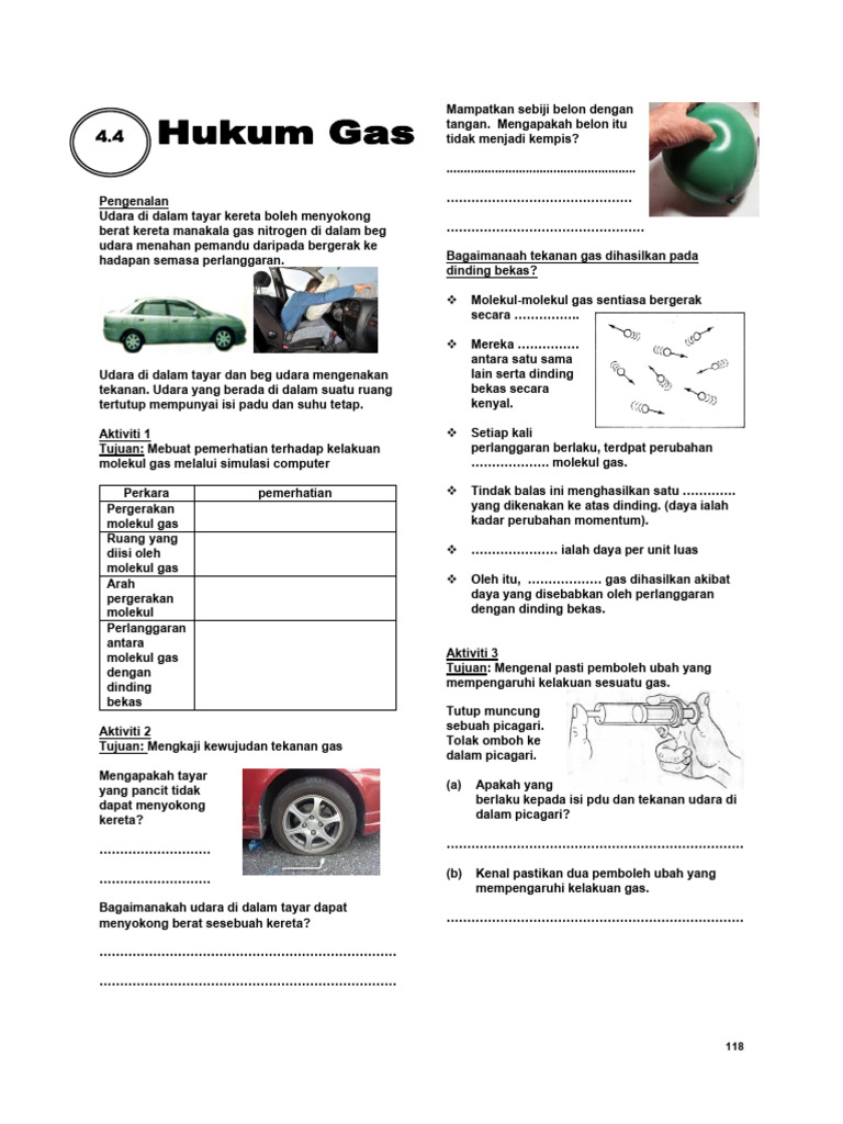 Jilid 2 Modul Fizik Tingkatan 4 Hukum Gas | PDF