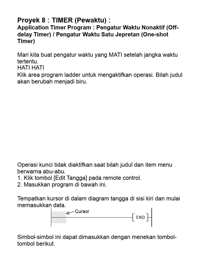 Pertemuan 15 Proyek 8 Off-Delay Timer - One-Shot Timer | PDF | Komputer