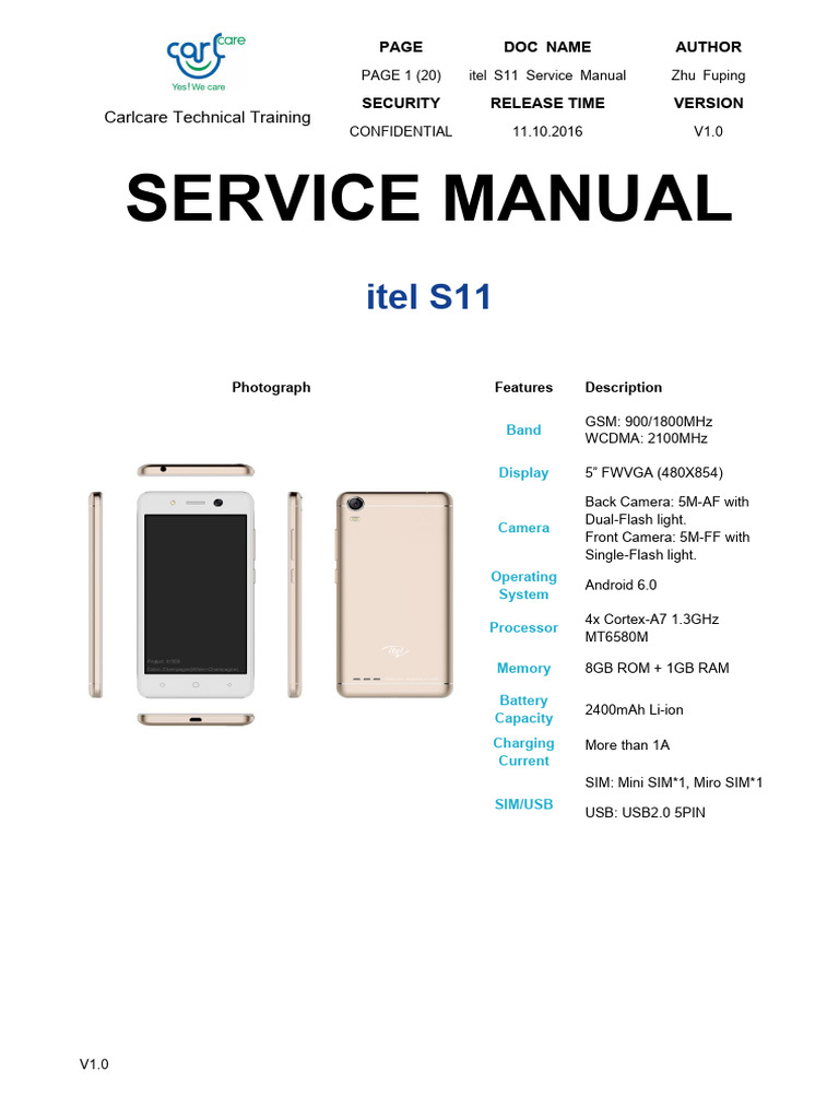 itel - S11 - Service Manual - V1.0 (مخطط صيانة) File By | PDF | Electrostatic Discharge ...