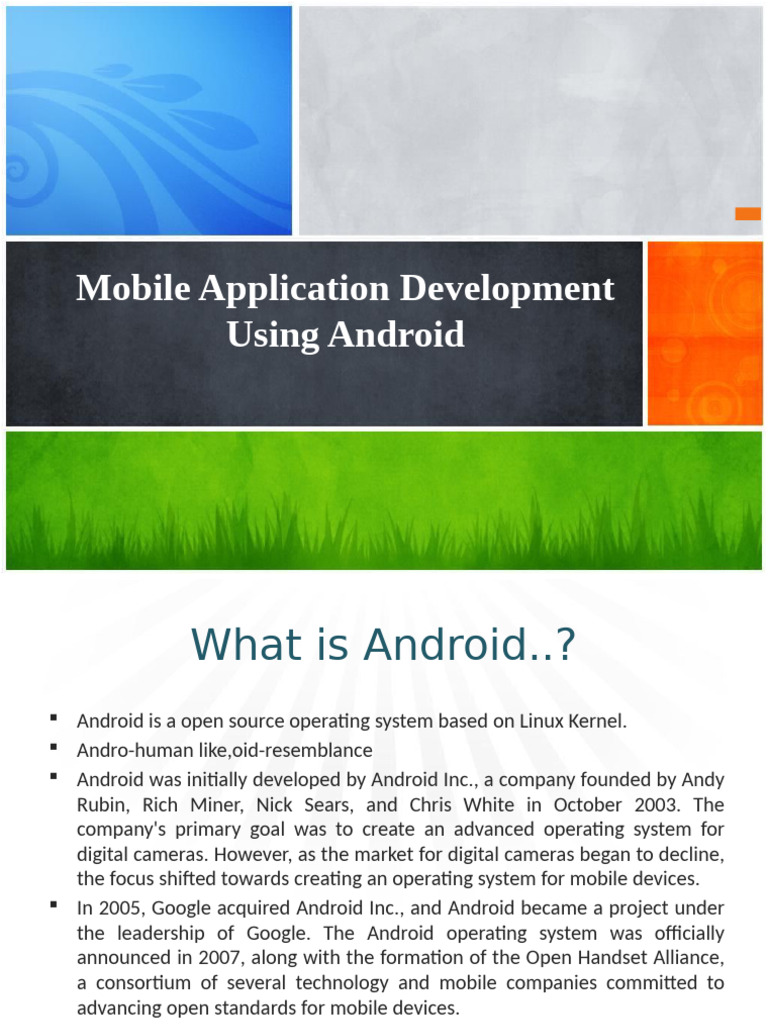 AAD Unit I | PDF | Android (Operating System) | Mobile App