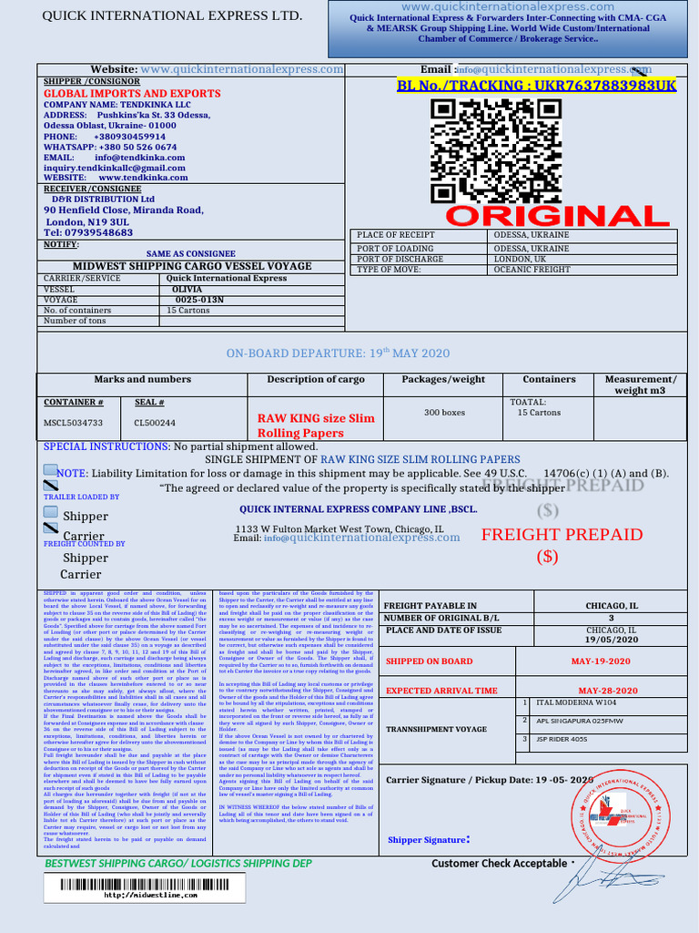 BL FOR COPPER CATHODE-converted (AutoRecovered) | PDF | Cargo | Bill Of ...