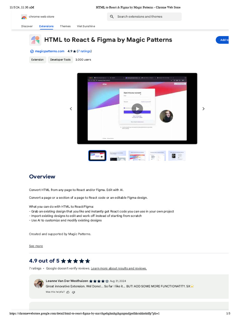 HTML To React & Figma by Magic Patterns - Chrome Web Store | PDF | Computing | Software Engineering