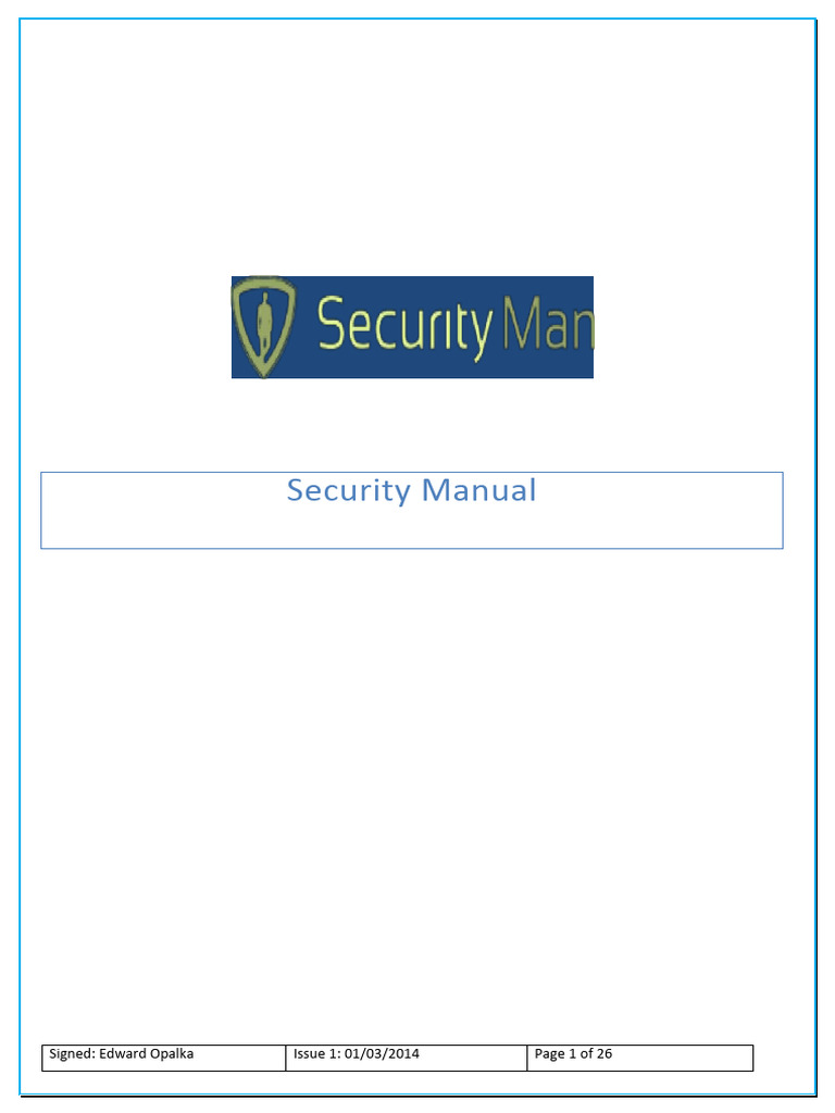 SECURITY MAN-Security Manual | PDF | Occupational Safety And Health ...