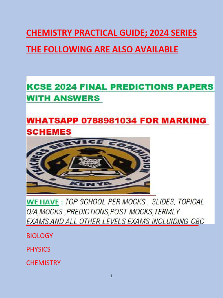 2024 Chemistry Practical Guide Pdf Precipitation Chemistry