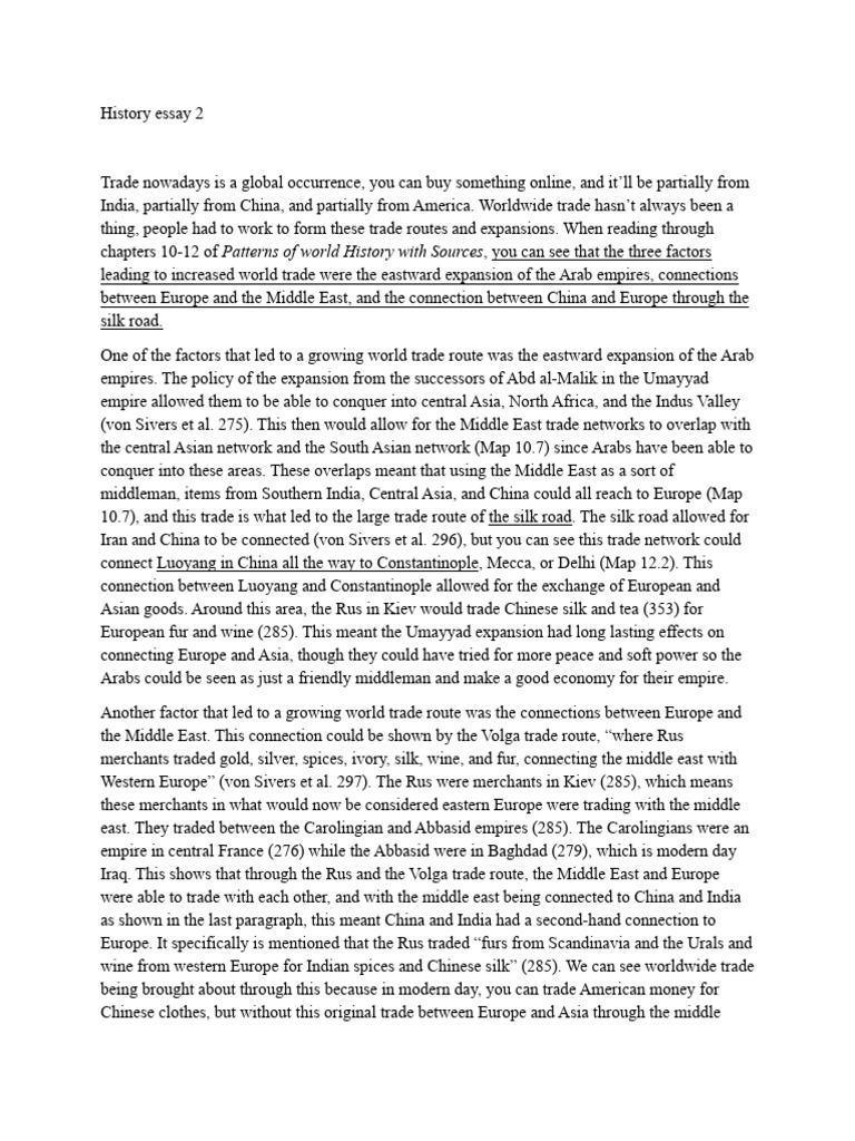 History Essay 2 | PDF | Silk Road | Economies