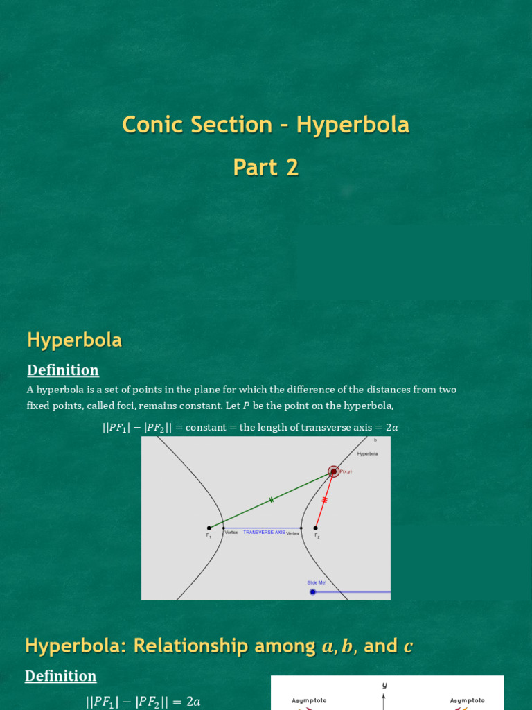 Hyperbola: Definitions and Equations | PDF | Algebraic Geometry ...