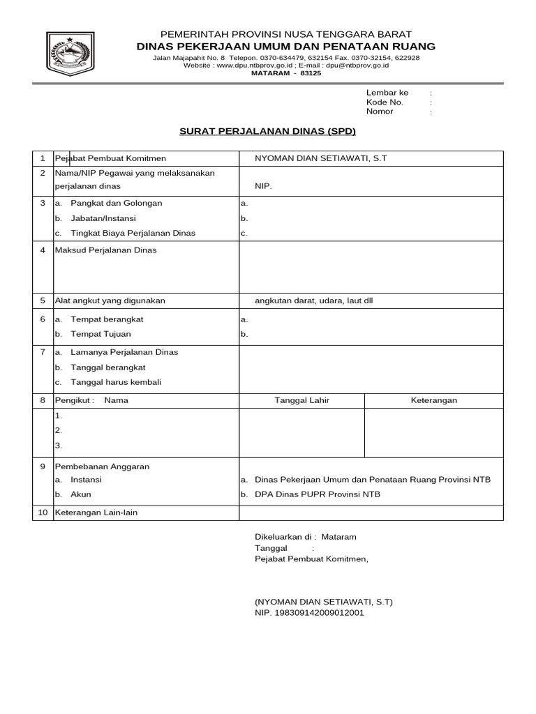 Blangko SPD Kosong | PDF
