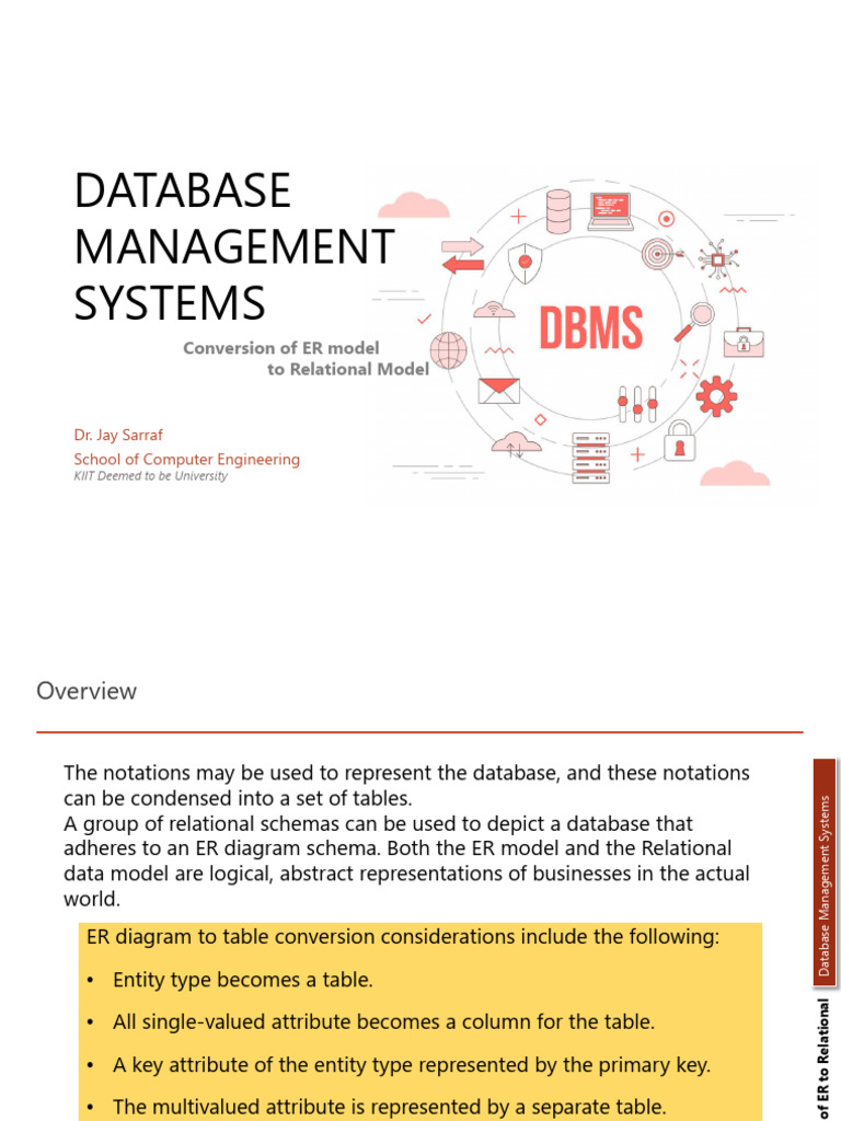 DBMS Slide 9 Conversion of ER To Relational PPT | PDF | Relational ...