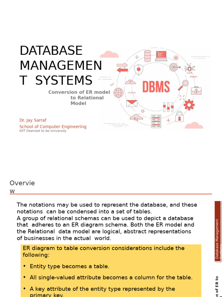 DBMS Slide 9 Conversion of ER To Relational PPT | PDF | Relational Model | Databases
