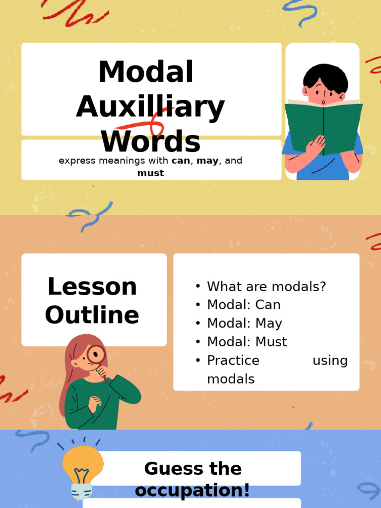 Modal Auxiliary Words Presentation | PDF | Verb | Grammar