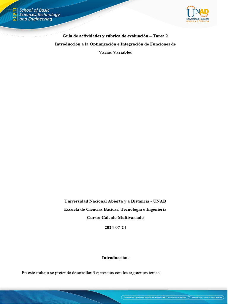 Calculo Multivariado - Unidad 2 FINAL | PDF | Integral | Optimización ...