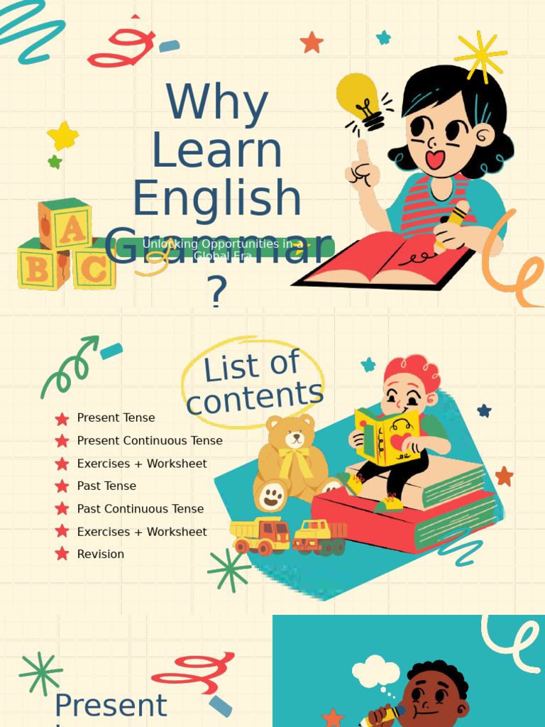 Yellow and Blue Illustrative Why Learn English Presentation | PDF ...