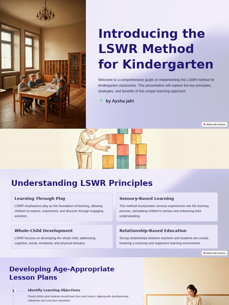 Introducing The LSWR Method For Kindergarten | PDF | Learning | Lesson Plan