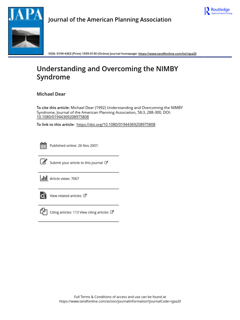 Overcoming NIMBY in Urban Planning | PDF | Group Home | Mental Disorder