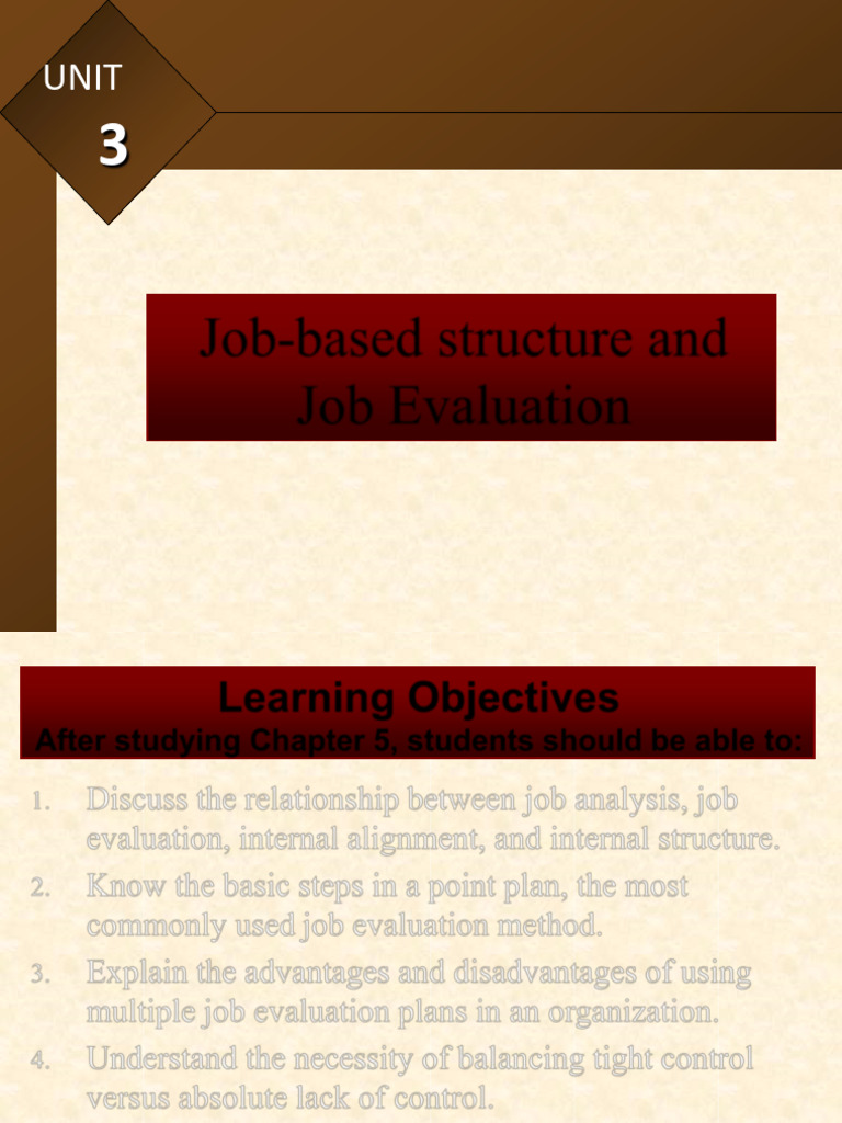 LMS UNIT3 Job-Based Structure and Job Evaluation | PDF | Evaluation ...