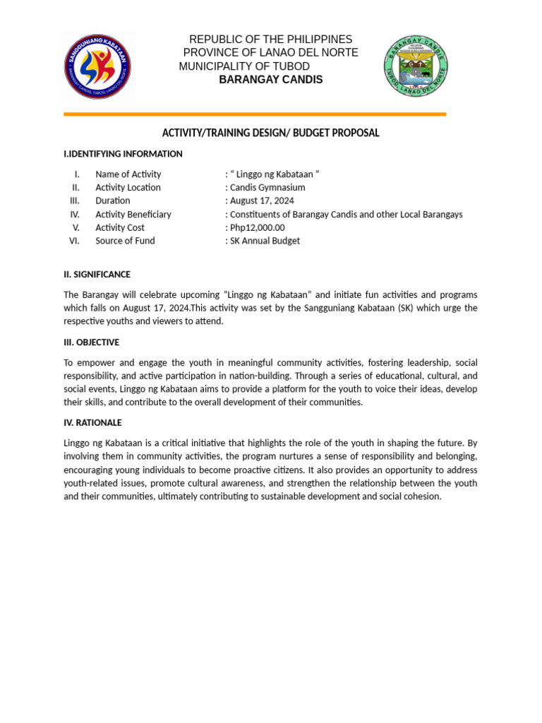 Activity Design 2024-LNK | PDF