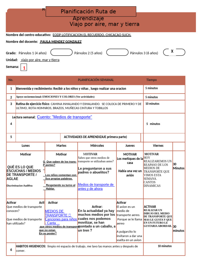 Ruta de Aprendizaje 1ra Semana UNIDAD 8 | PDF