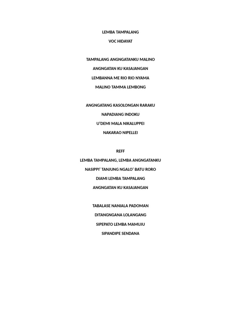 Lemba Tampalang | PDF
