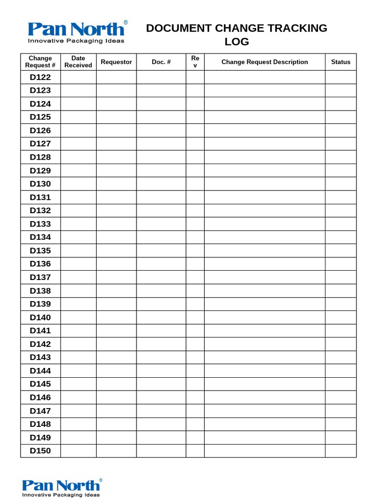 Document Change Tracking Log | PDF