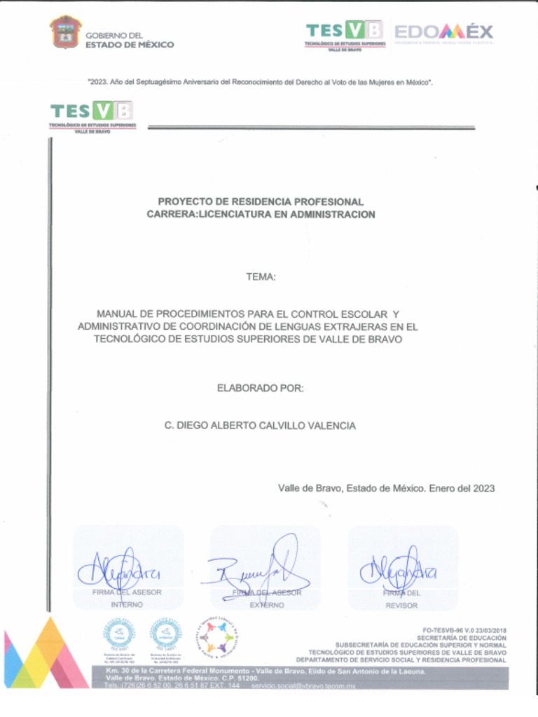 Manual de Procedimientos para El Control Escolar y Administrativo de ...