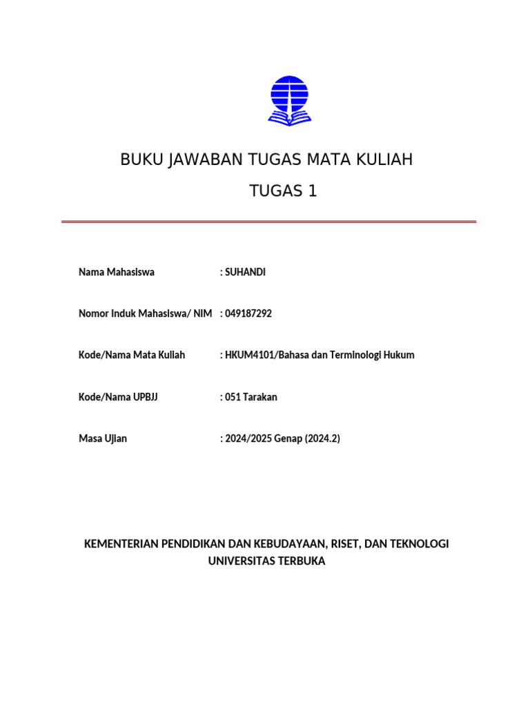 HKUM4101 Bahasa Dan Terminologi Hukum | PDF