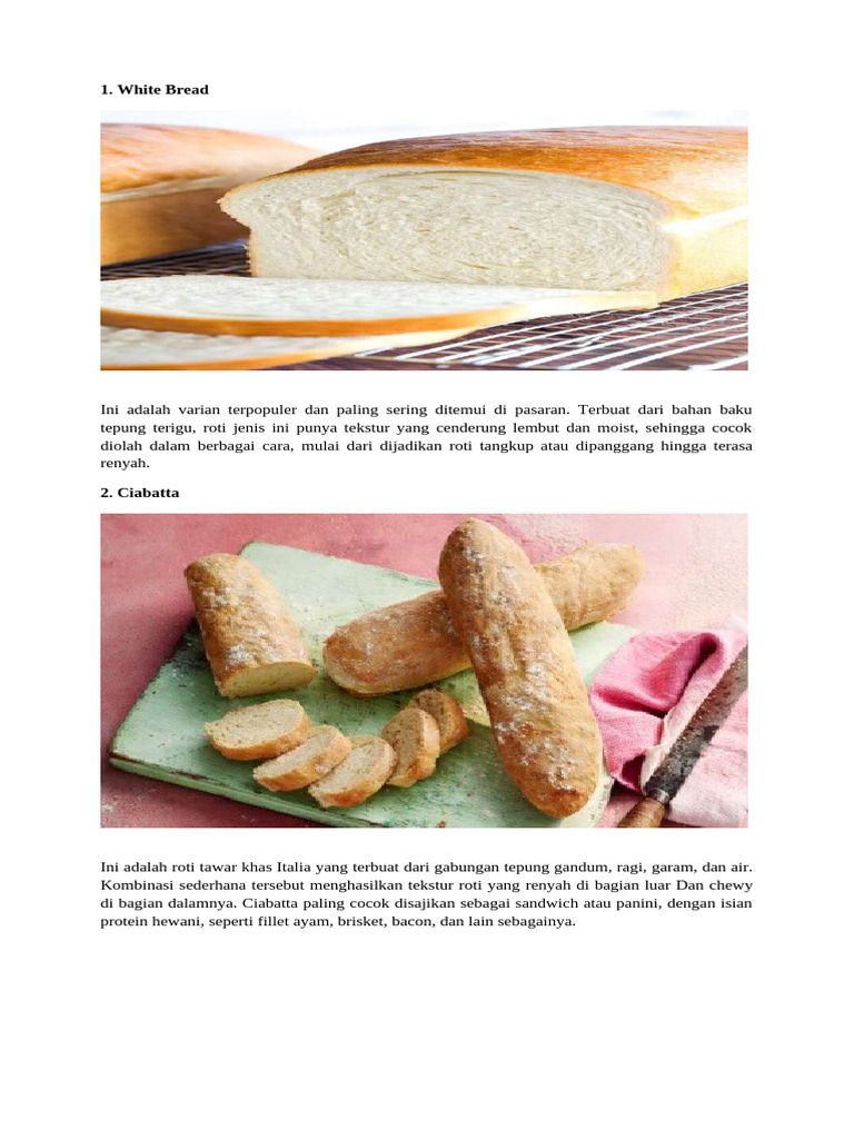 Jenis-Jenis Roti Tawar | PDF