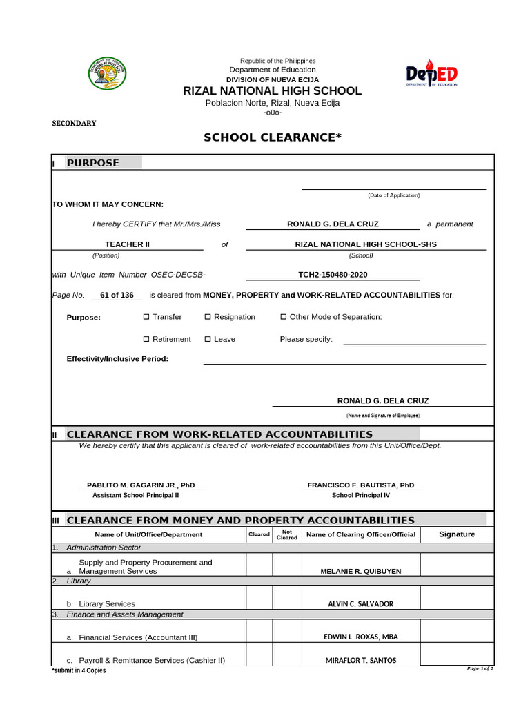 CS Form No. 7 Clearance Form | PDF