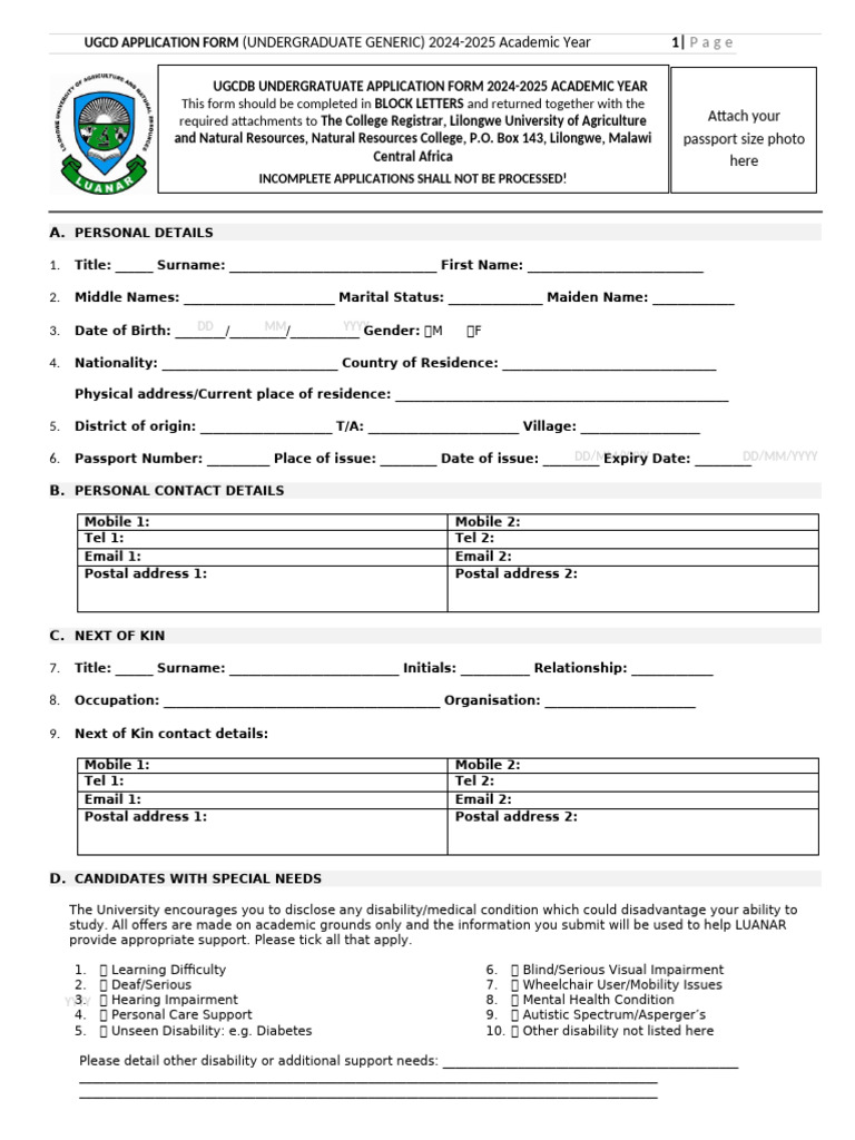 Diploma Application Form 24 - 25 | PDF | Diploma