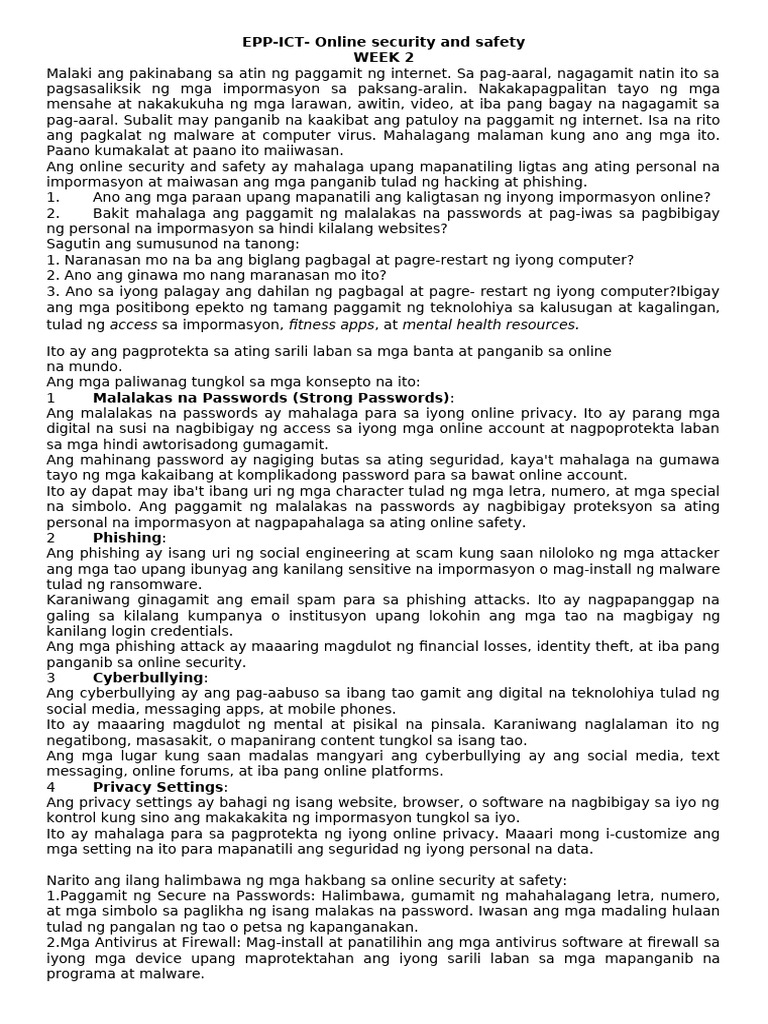 Epp Ict Week 2 Pdf