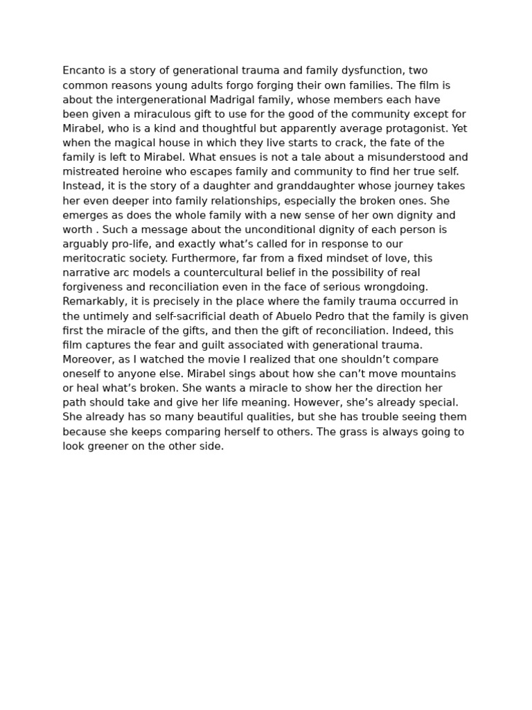 Encanto Movie Reflection | PDF