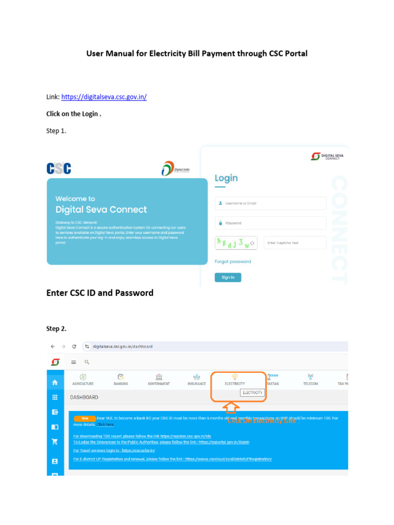 User Mannual For Electricity Bill Collection | PDF