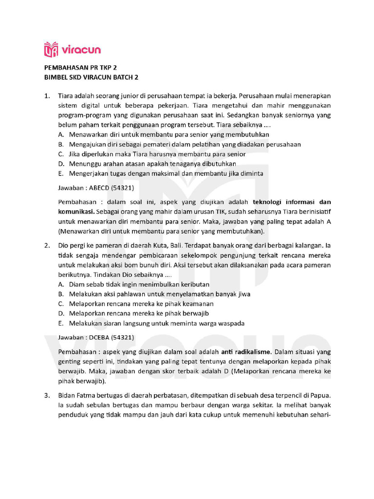 PR TKP 2 (Pembahasan) | PDF