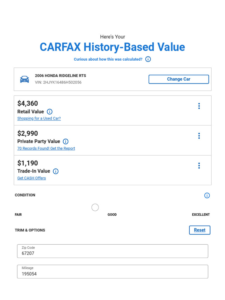 CARFAX Appraisal | PDF