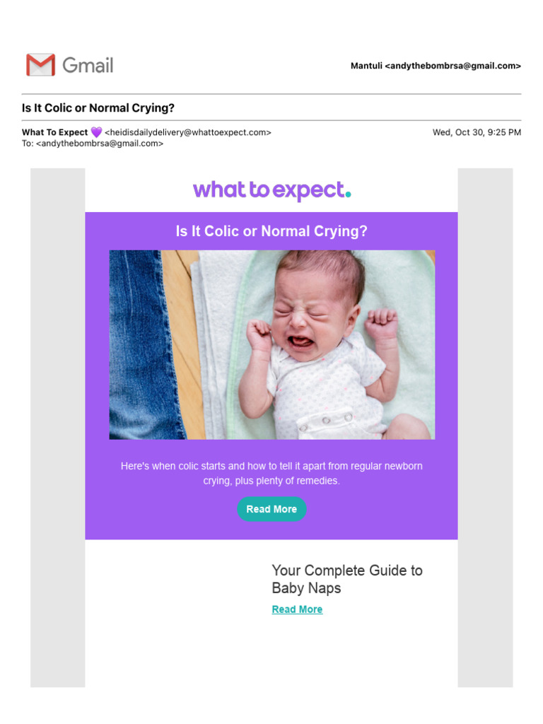 Is It Colic or Normal Crying? | PDF | Lifestyle